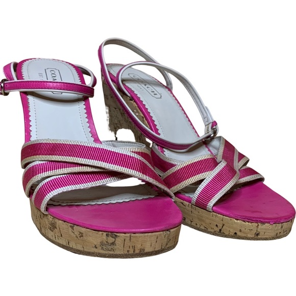 Coach | Shoes | Barbie Pink Coach Wedge Sandals | Poshmark